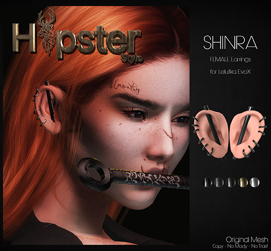 Second Life Marketplace - [Hipster Style] SHINRA FEMALE Earrings for ...